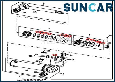 China 4669900 Hydraulic Blade Cylinder Seal Repair Kit Fits 220DW 190GW Deere Construction Machinery for sale