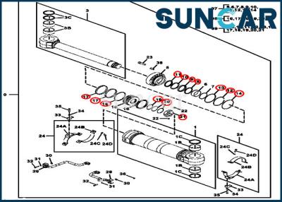 China FYA00023524 Positioning Cylinder Repair Seal Kit Excavator John Deere 190GW for sale
