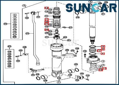 China 210 John Deere Hydraulic Seal Kit 4661594 Dipper Stick Arm Cylinder Repair Sealing Kit for sale