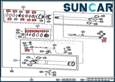 China 220DW Excavator Repair Kit 4669895 John Deere Positioning Cylinder Seal Kit for sale