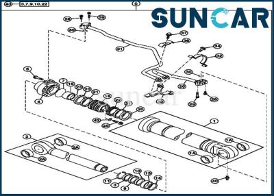 China Excavator Oil Seals 9257531 Boom Cylinder Seal Repair Kit Fits 230CLC John Deere Parts for sale