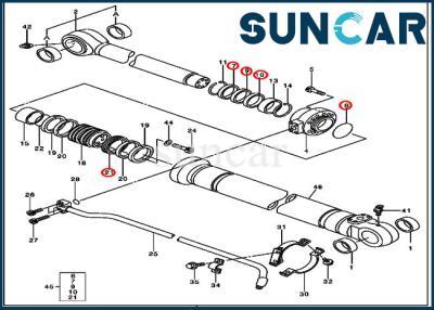 China 4485614 Hydraulic Repair Seal Kit Deere Parts 230CLC For Bucket  Cylinder Components for sale