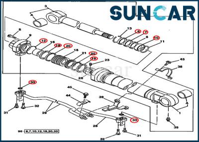 China AT264433 Arm Seal Repair Kit Cylinder Service Kits Fits 230LCR 200CLC Deere Parts for sale
