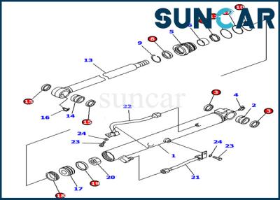 China 707-39-65190 Bucket Cylinder Seal Kit Komatsu Excavator PC10UU PC14R PC16R Repair Kit for sale