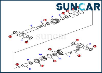 China 707-98-12790 Blade Cylinder Sealing Kit Cylinder Service Kit For Komatsu excavator PC16R-3 for sale