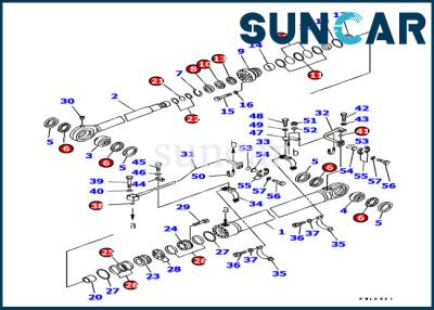 China 707-99-77070 Bucket Cylinder Sealing Kit Komatsu Excavator PC1800-6 Inner Repair Parts for sale
