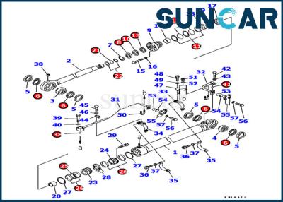 China PC1800-6 Komatsu Bucket Cylinder service kit excavator Inner Parts Cylinder seal Kit 707-99-77130 for sale