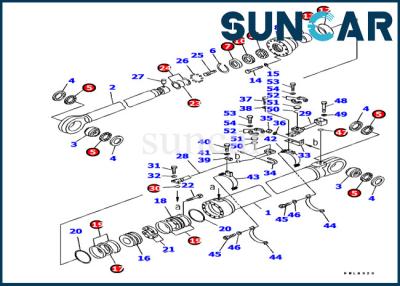 China Excavator Parts 707-99-85310 Arm Cylinder Repair Kit Sealing Kit For komatsu PC1800-6 for sale