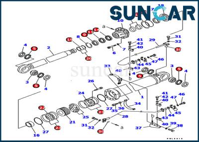China PC1800-6 Boom Cylinder Seal Kit 707-99-87700 Fits Komatsu Excavator Inner Parts Service Kit for sale