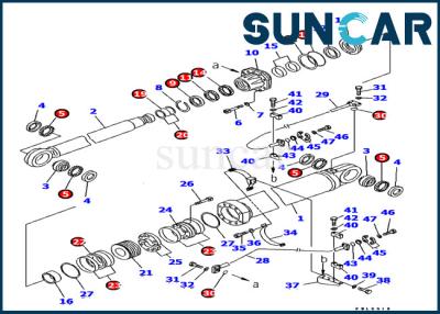 China Komatsu Excavator 707-99-87710 Boom Hydraulic Cylinder Repair Kits Oil Seal Kits Fits PC1800-6 for sale