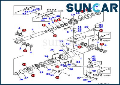China Sealing Kit 707-99-87720 Boom Cylinder Repair Seal Kit For Komatsu Excavator PC1800-6 for sale