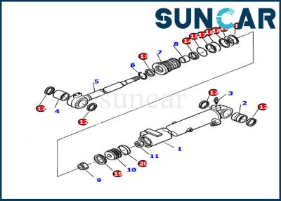 China 878000391 Excavator boom Cylinder Seal Kit Fits Komatsu PC20-7 Repair Kit hydraulic cylinder for sale