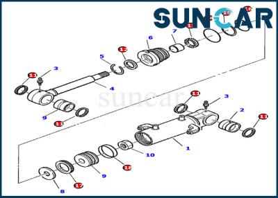 China 878000393 Blade Cylinder Seal Kits PC20-7 Komatsu Excavator Hydraulic Cylinder Assy Inner Parts for sale