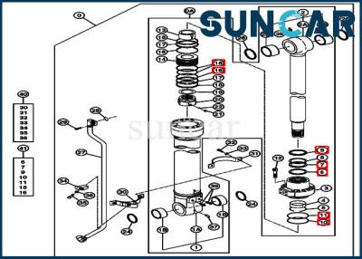 China 4639939 Bucket Replacement Seal Kit Cylinder Service Kits Fits 270CLC 2554 John Deere for sale