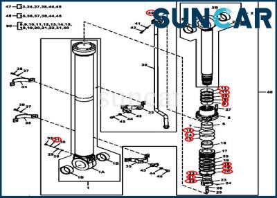 China Excavator Hydraulic Seals FYA00010733 Arm Repair Seal Kit Fits For John Deere 270DLC Models for sale