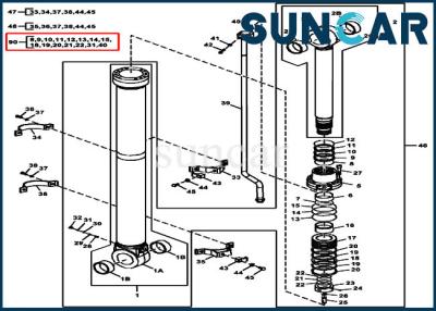 China FYA00008675 John Deere Arm Cylinder Seal Kit ISO9001 290GLC 270DLC Sealing Kit for sale