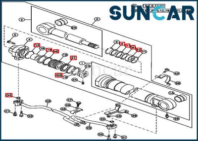 China AT264437 Hydraulic Cylinder Kit Boom Seal Kit For 200LC 2054 270LC John Deere Parts for sale