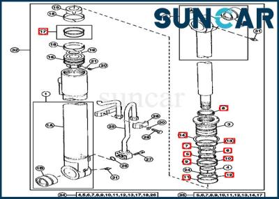 China 290D Boom Cylinder 4369764 Seal Repair Kit John Deere Excavator Replacement Service Kits for sale