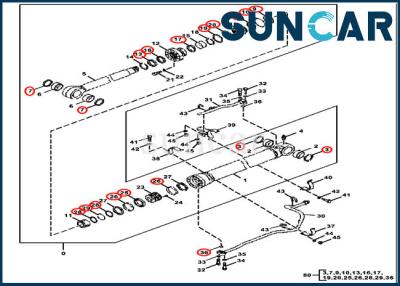 China Boom Sealing Kit 4640107 Seal Kits LH RH Cylinder Fits John Deere Excavator 370C 3554 for sale