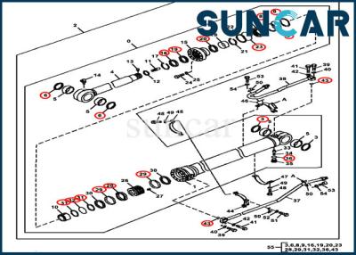 China 4640118 Dipper Stick Arm Sealing Kit Fits John Deere 350GLC 370C 350DLC Excavator Models for sale