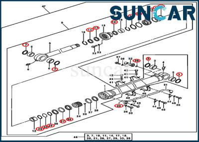 China Bucket Seal Kits 4640108 Cylinder Seal Replacement Kit For 370C 3554 John Deere for sale