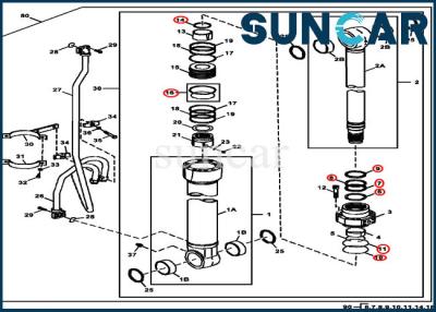 China 4S00783 JOHN DEERE Boom Repair Sealing Kit Cylinder Components Fits 380GLC 350GLC Excavator for sale