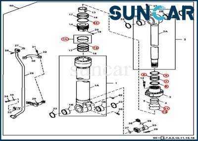 China FYA00001398 Bucket Cylinder Seal Repair Kit ISO9001 3754D 350DLC John Deere Service Kit for sale