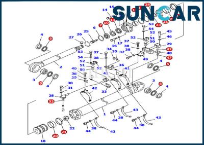 China Komatsu Excavator PC1600-1 Model Arm Cylinder Seal Kit 707-99-85200 Hydraulic Inner Repair Parts for sale