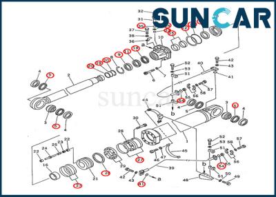 China 707-99-87660 Komatsu Excavator 2nd Boom Cylinder Seal Kit PC1600-1 Hydraulic Cylinder Inner Parts for sale