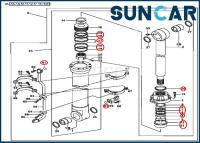 China AT314427 Hydraulic Bucket Cylinder Kit Excavator Seal Kits Fits 450LC John Deere Parts for sale