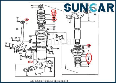 China AT196471 Boom Cylinder Seal Kit Service Kits For 450CLC 550LC Deere Models Equipment for sale