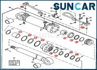 China 490 JOHN DEERE AT196477 Boom Hydraulic Cylinder Service Kit Excavator Repair Seal Kits for sale