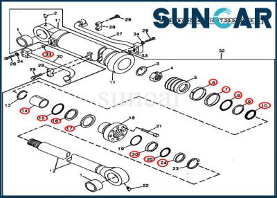 China AT264443 Bucket Cylinder Replacement Seal Kit For John Deere 490 Excavator Models for sale