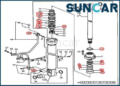 China Replacement Seal Kit AT196470 Boom Cylinder Oil Sealing Kit For 490E John Deere Equipment for sale