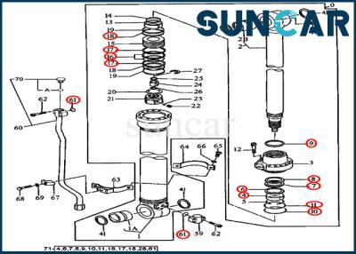 China 4369892 Arm Cylinder Repair Service Kit 490E JOHN DEEERE Excavator Seal Kits for sale