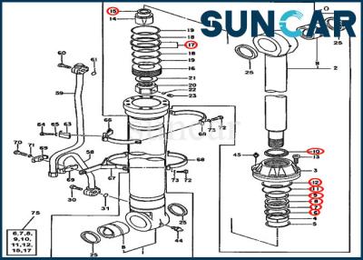 China JOHN DEERE 4660103 Boom Cylinder Seal Kit Repair Sealing Kit Fits 600C 550LC Excavator for sale