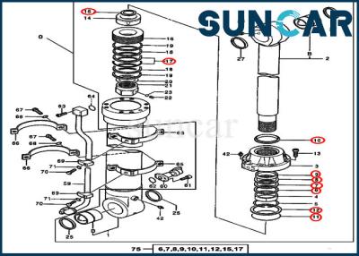China Hydraulic Cylinder Oil Seal Kit 4438690 Bucket Sealing Kit Fits For 550LC John Deere Models for sale