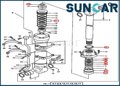 China Bucket Repair Kits 4652906 Cylinder Sealing Kit Fits Deere 670GLC 600C LC Excavator for sale
