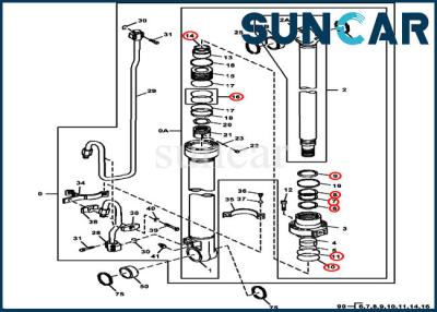 China 3754D Deere 4686432 Hydraulic Boom Seal Kits Fits Cylinder 115.00 mm Rod 170 mm Bore for sale
