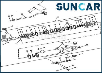 China 693B 690B JOHN DEERE Cylinder Kits RE12315 Excavator Boom Repair Seal Kit for sale