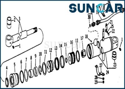 China Sealing Kit AR105313 Hydraulic Crowd Cylinder Kit Fits Deere Parts 690 690B 693B Excavator for sale