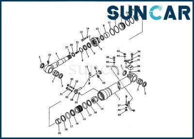 China 707-98-45220 Bucket Cylinder Seal Kit Fits Komatsu Excavator Model PC200-5 Inner Repair Kit for sale