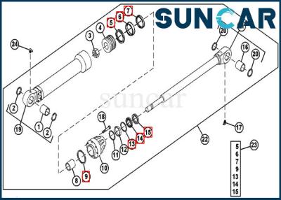China Hydraulic Seals AH144593 Bucket Cylinder Seal Kit For 690ELC Excavator John Deere for sale