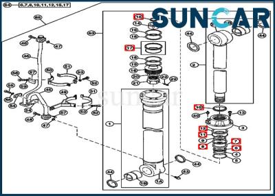 China JOHN DEERE 4660036 Hydraulic Boom Cylinder Seal Repair Kit 750 800C Excavator Service Kits for sale