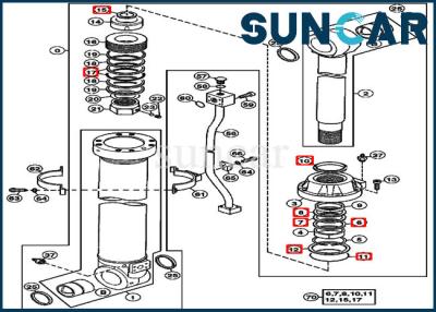 China 4438684 Deere Sealing Kit Arm Cylinder Repair Seal Kit Fits 670GLC 550LC Excavator Models for sale
