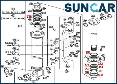 China 850DLC 870GLC John Deere 4653862 Arm Cylinder Components Excavator Sealing Kit for sale