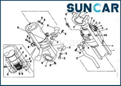 China LZ00450 CASE Excavator Bucket Cylinder Seal Kit Fits Model CX130 CX135SR CX210LR CX240LR for sale