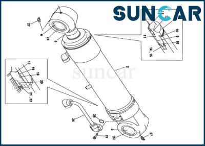 China LZ00456 Boom Cylinder Seal Kit Fits CASE CX135SR crawler excavator cylinder assy inner repair kit for sale
