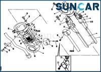 China LZ00443 CASE Excavator Hydraulic sealing Repair Parts arm Cylinder Seal Kit fits CX210LR CX240 for sale