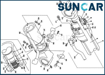 China LZ00444 Bucket Cylinder Sealing Kit CX240 CX290 CASE Crawler Excavator Inner Repair Kits for sale